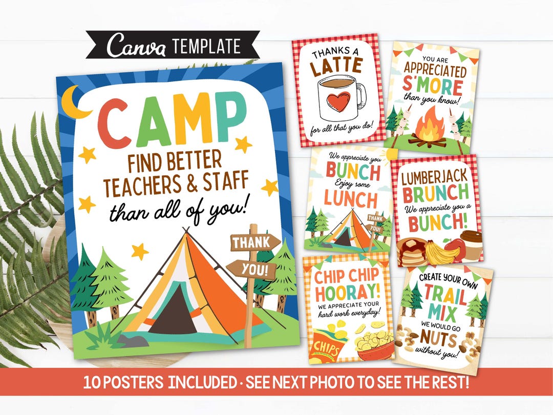 Bundle Camp Theme Teacher Appreciation Posters Adventure Wilderness ...