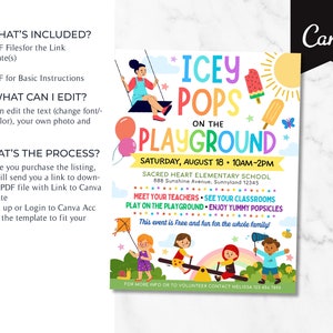 Editable Popsicles on the Playground Flyer, Back to School Meet the ...