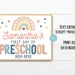 Rainbow Boho First Day of Preschool Sign, First Day of School Girl ...