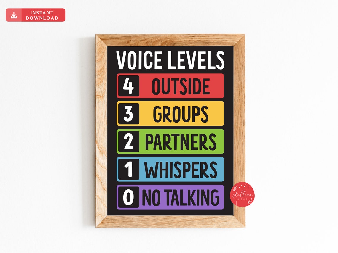 Voice Level Chart Classroom Decor INSTANT DOWNLOAD Classroom - Etsy