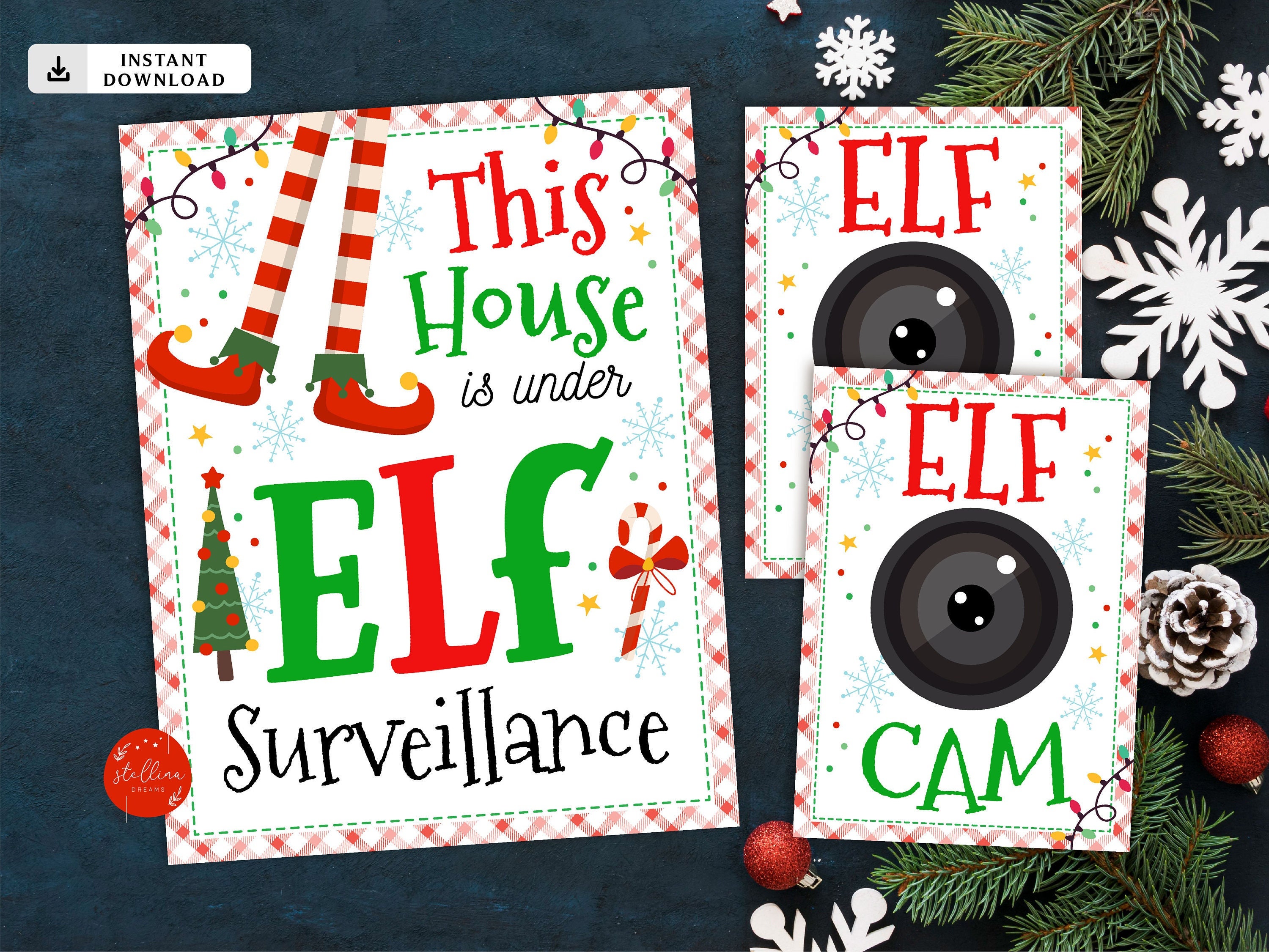 Elf Surveillance Printable, House is Under Elf Surveillance, Kids ...