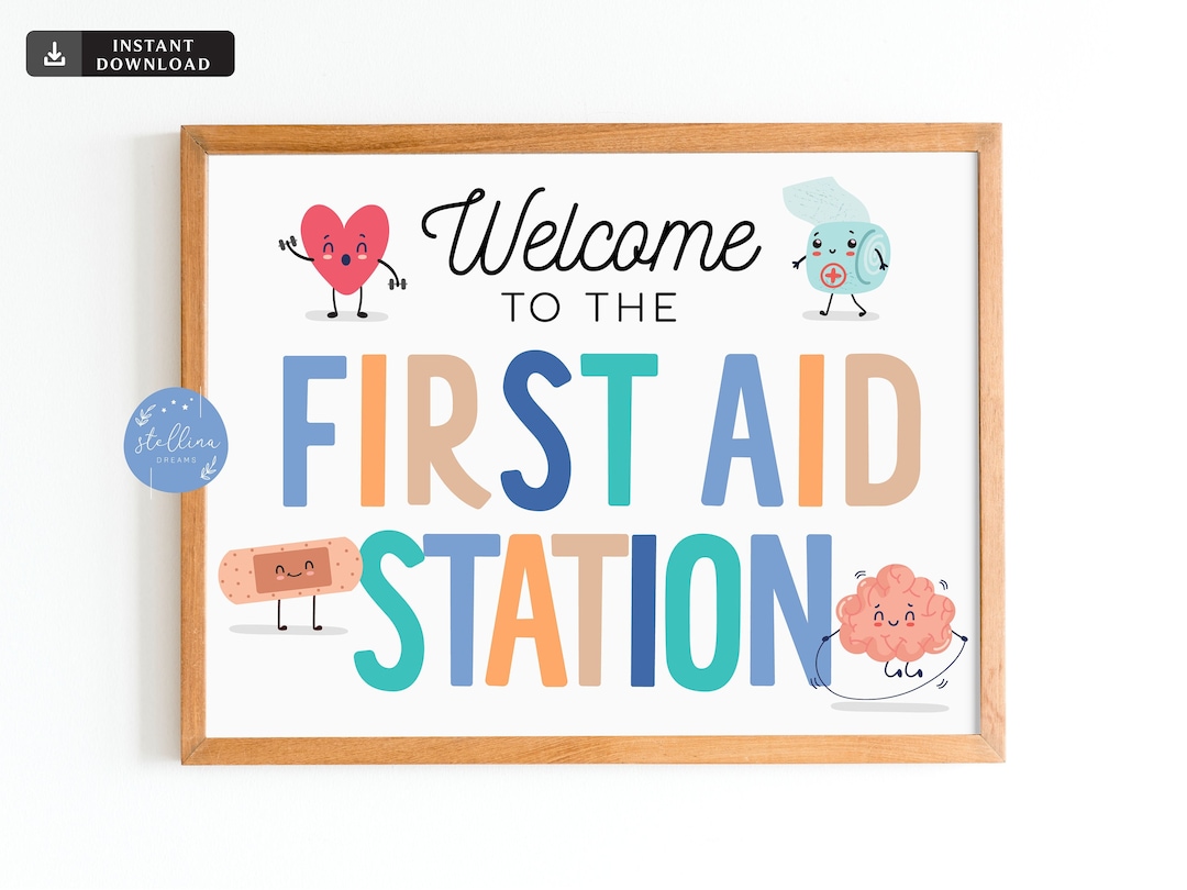 Printable Welcome to the First Aid Station Sign, School Health Office ...