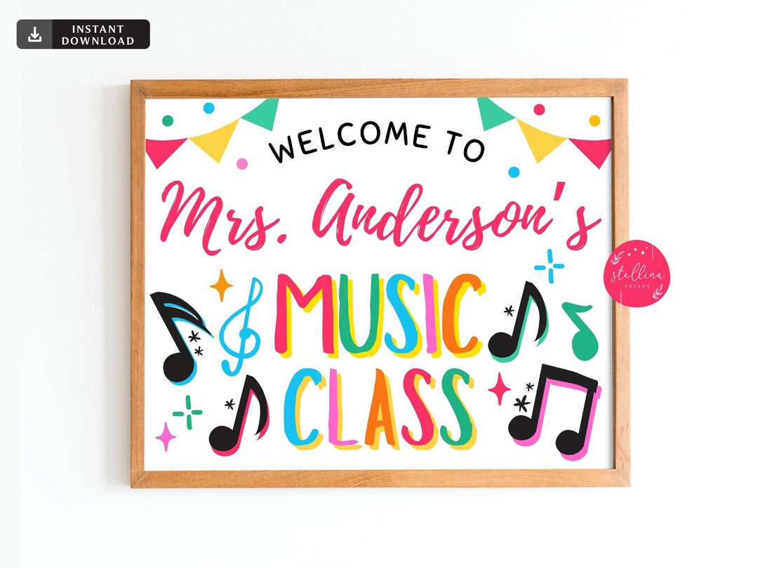 Editable Music Teacher Classroom Door Sign, Classroom Decor, Custom ...