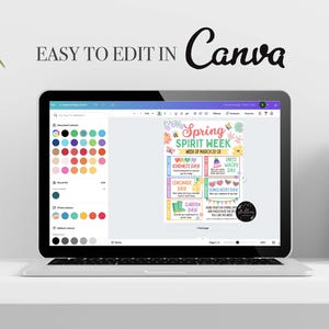 EDITABLE Spring School Spirit Week Itinerary Schedule, Daily Weekly ...