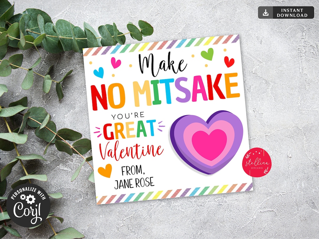 Valentine's Day Eraser Gift Tags Make No Mistake - Etsy