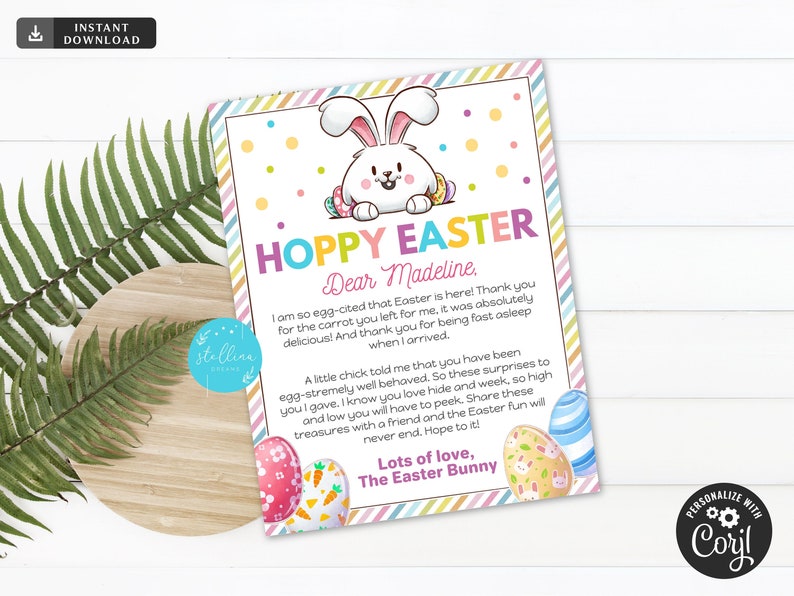 Letter From the Easter Bunny Easter Scavenger Hunt Printable - Etsy
