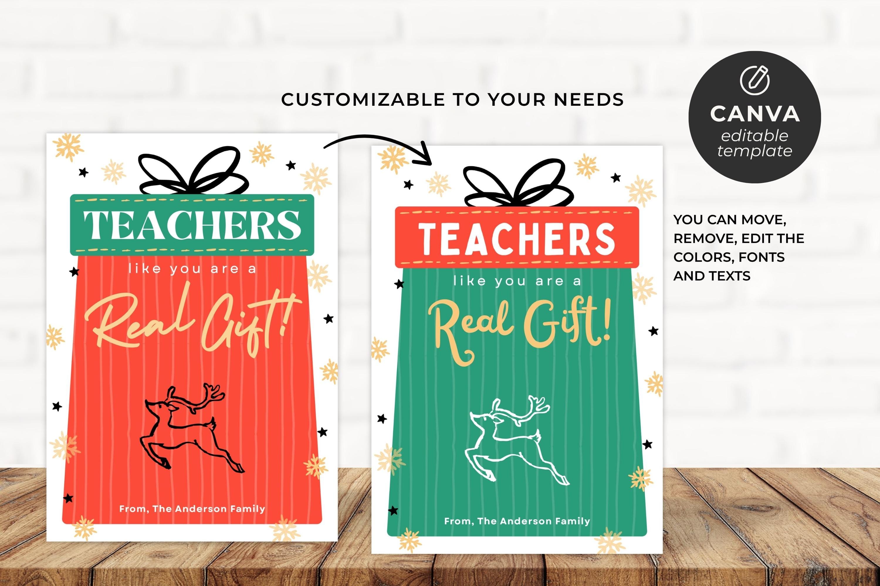 Christmas Teacher Gift Card Holder Printable, Teachers Like You Are a ...