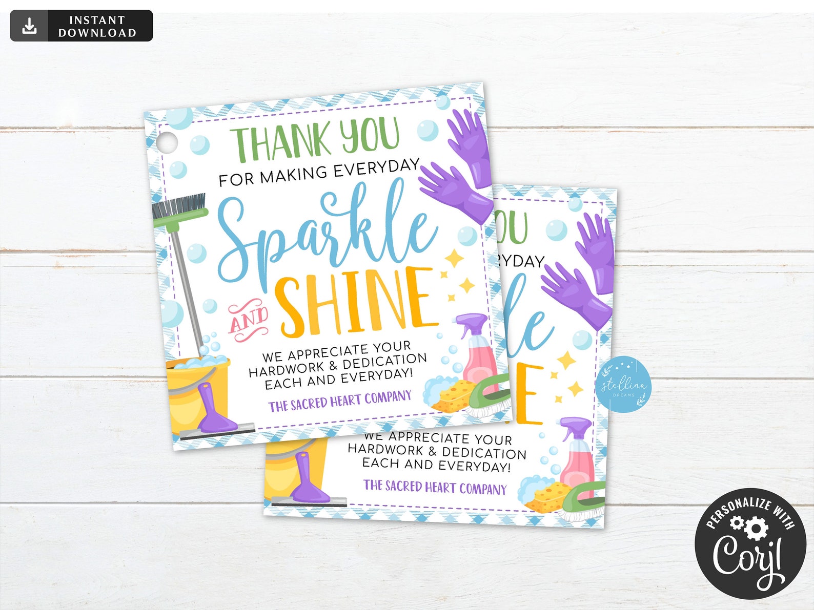 Editable Housekeeping Appreciation Week Gift Tag Housekeeper Thank You ...