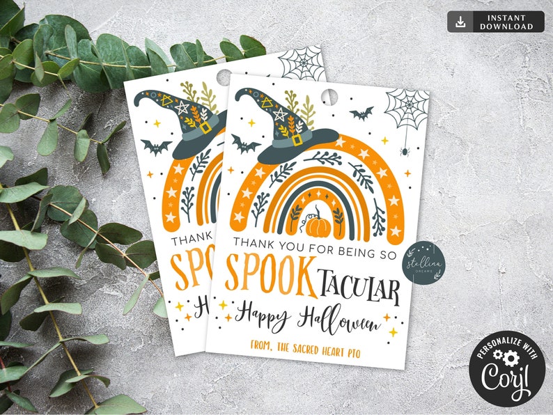 Editable Thanks for Being Spooktacular Halloween Gift Tags, Fall ...