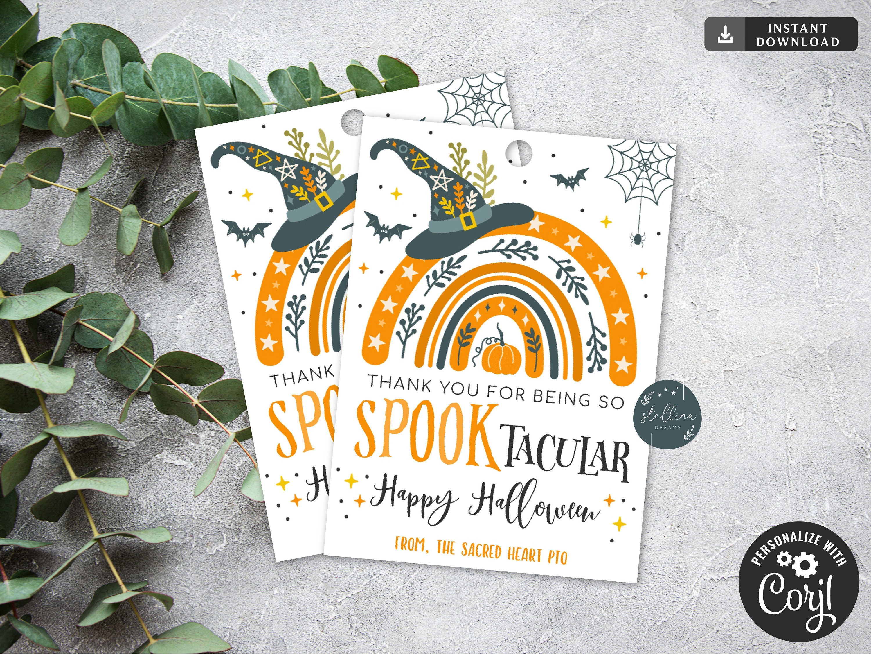 Editable Thanks for Being Spooktacular Halloween Gift Tags, Fall ...
