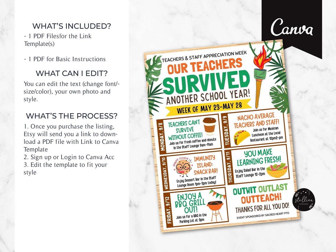 Editable Our Teachers Are Survivor Teacher Appreciation Week Theme ...