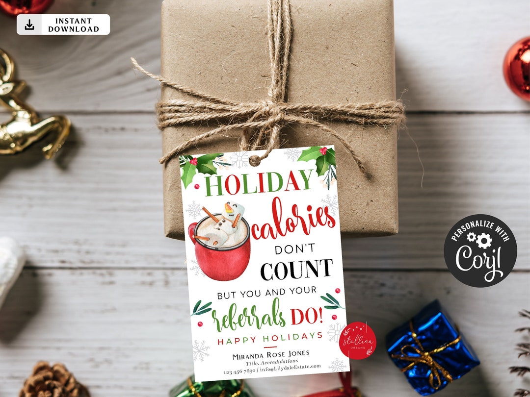 EDITABLE Holiday Calories Don't Count, Realtor Christmas Hot Cocoa Bomb ...