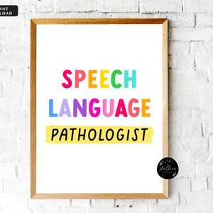 Speech Therapy Poster, Raibow Bright Set of 4 Speech Therapy Room Decor ...