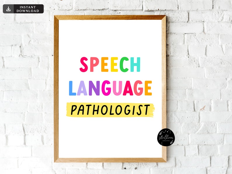 Speech Therapy Poster, Raibow Bright Set of 4 Speech Therapy Room Decor ...