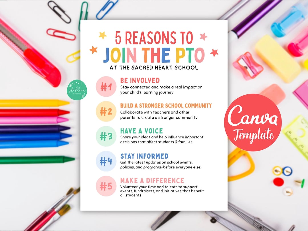 Editable PTO PTA Recruitment Flyer: Canva Template (digital Download ...