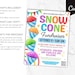 Editable Snowcone Fundraiser Flyer CANVA Template for Summer Colorful ...