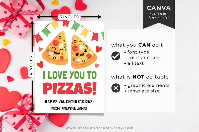 Pizza Valentine Cards for Kids | Classroom Valentine Exchange Bundle ...