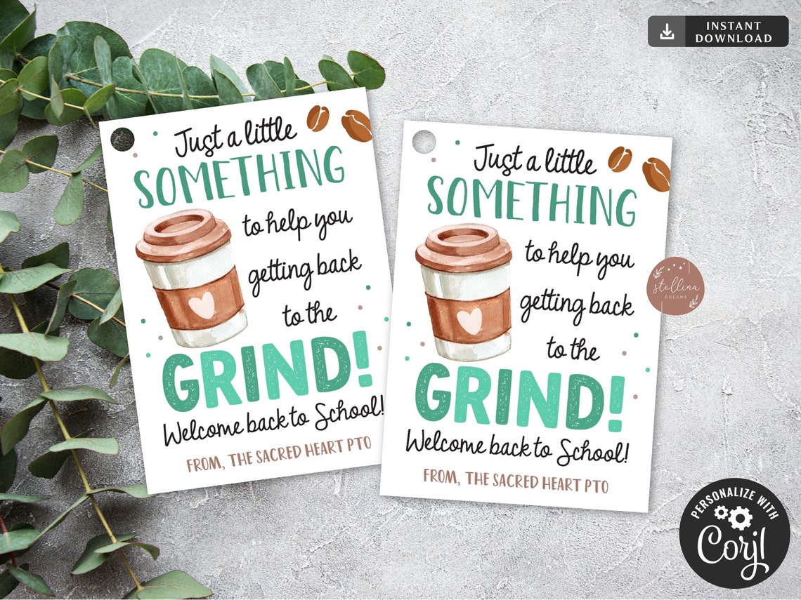 Editable Coffee Teacher Gift Tag Back to School Teacher - Etsy