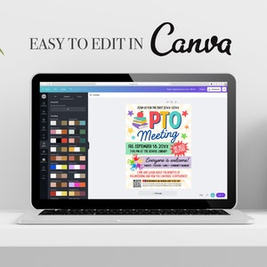 Editable PTO PTA Meeting Informational Flyer, Printable Handout, School ...