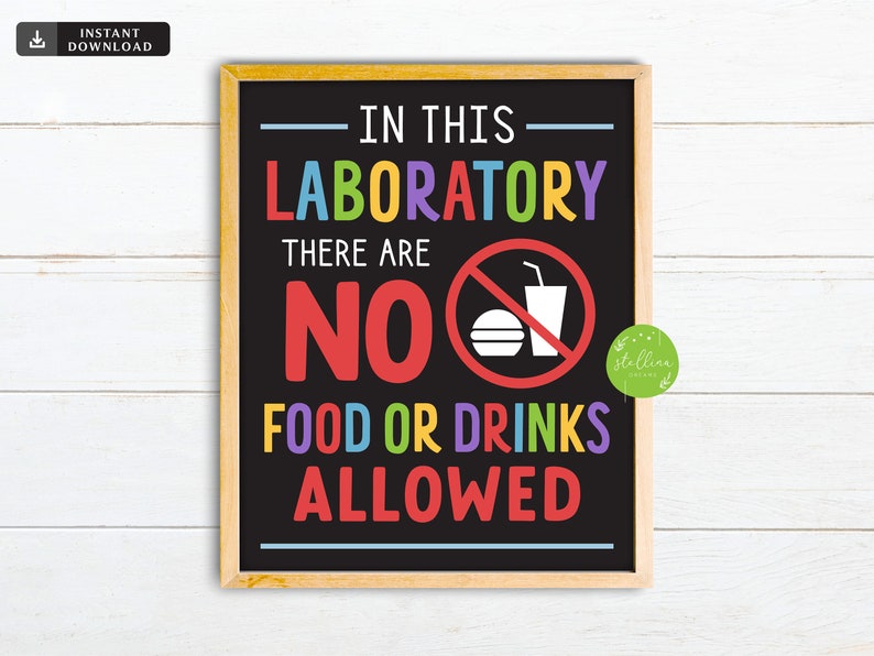No Food or Drinks Allowed School Poster Laboratory Poster - Etsy Australia