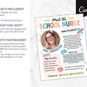 Editable Meet the School Nurse Letter Template: Rainbow Boho Welcome ...