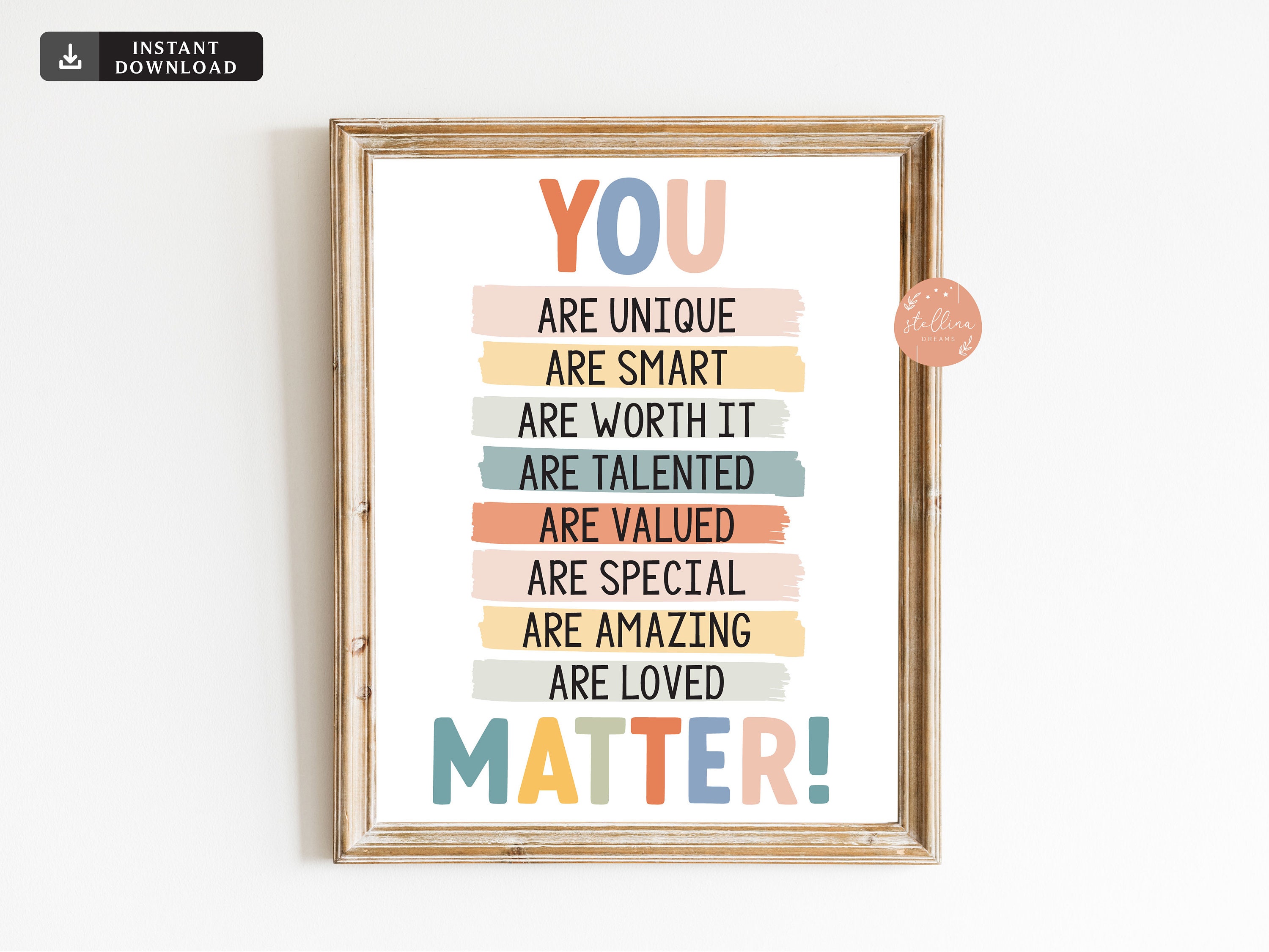 You Matter Classroom Poster, Therapist Office, School Office Decor ...