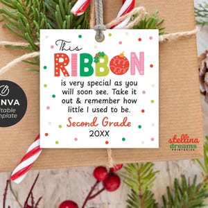 Ribbon Height Keepsake Ornament Tag, Christmas Measurement Parent Gift ...