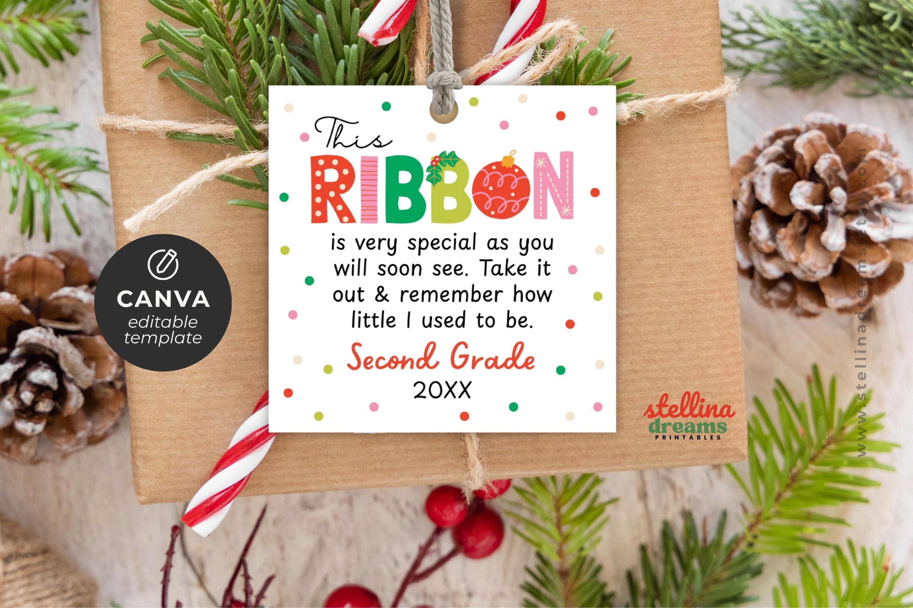 Ribbon Height Keepsake Ornament Tag, Christmas Measurement Parent Gift ...