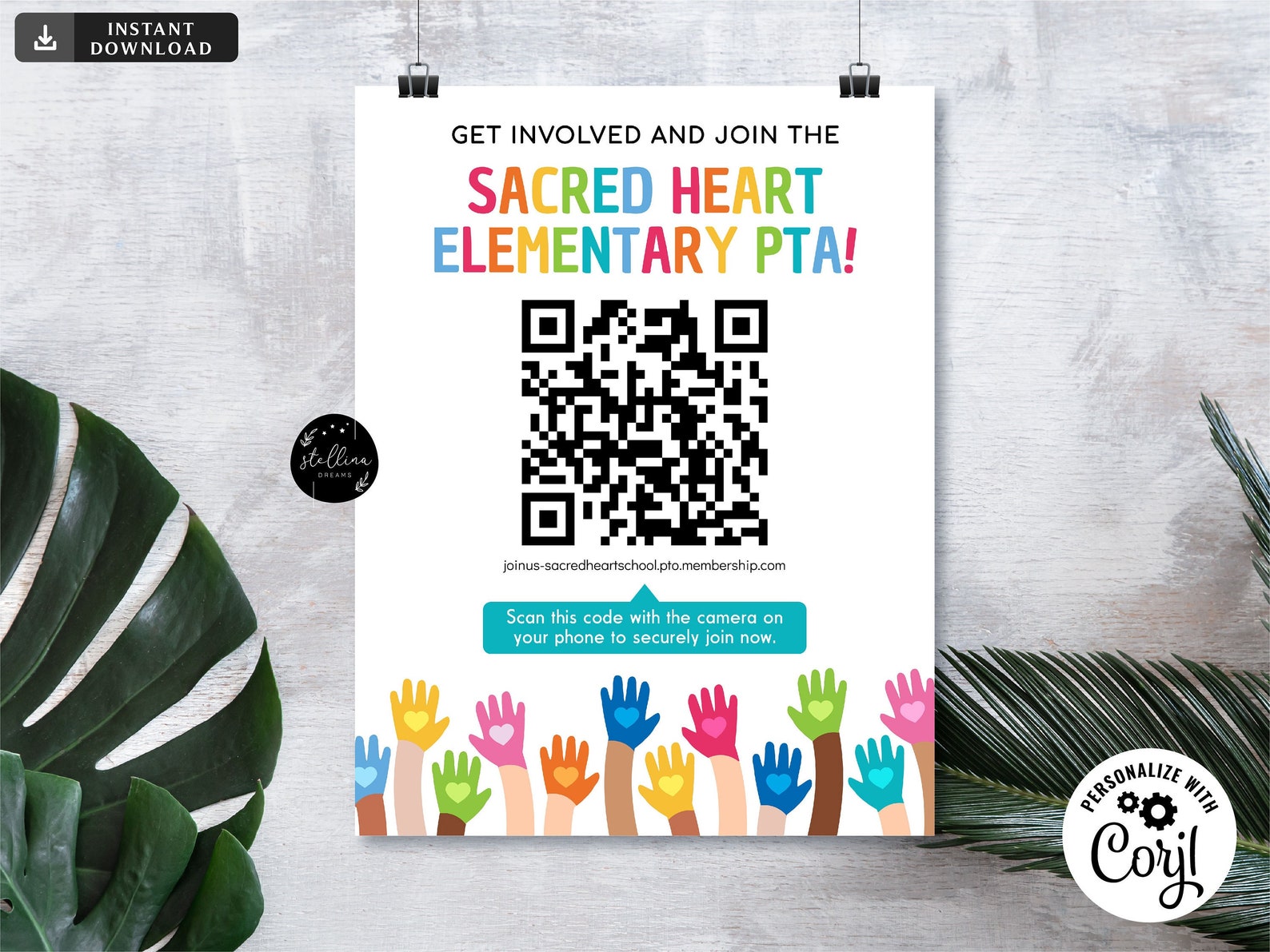 EDITABLE Pto PTA Recruitment Flyer With QR Code, Printable Handout ...