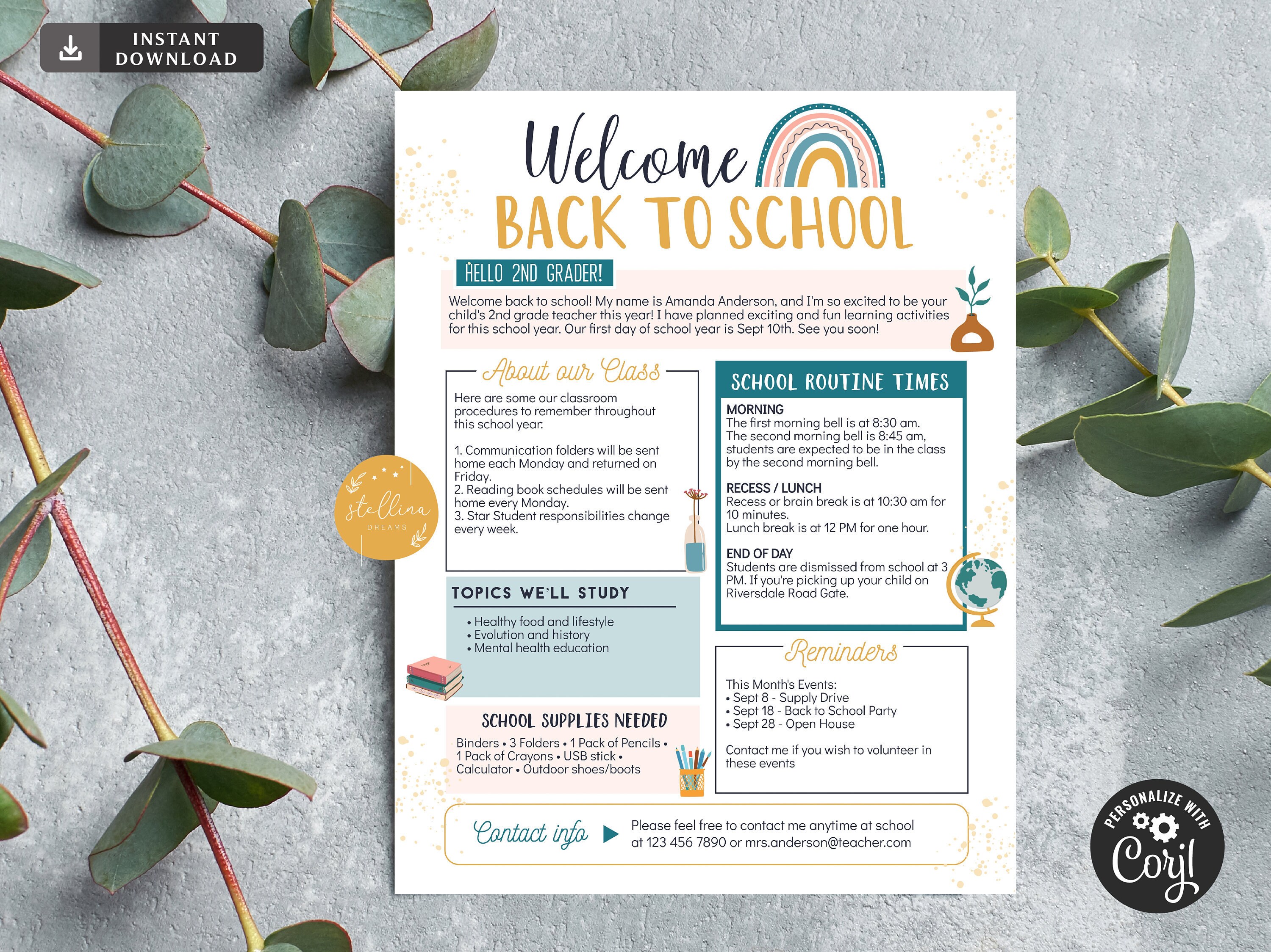 EDITABLE School Newsletter Back to School Letter Welcome - Etsy