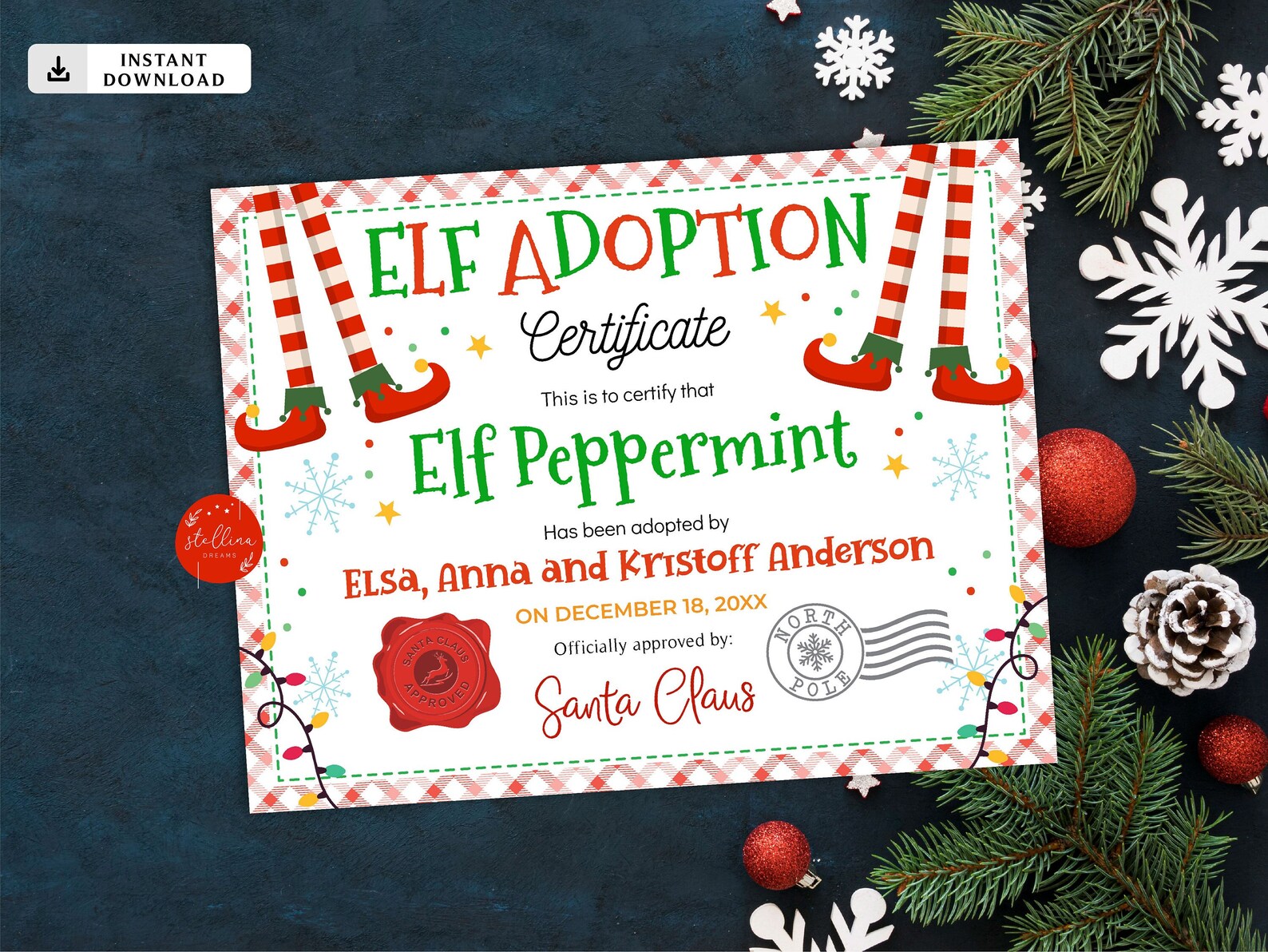 Elf Adoption Certificate, Elf Report Card, Elf Activity Santa North ...