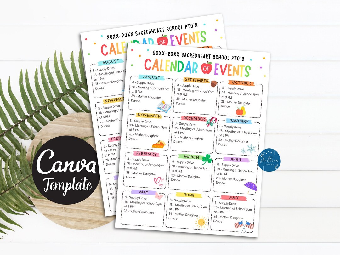 Editable Monthly PTO PTA Flyer Printable Handout, School Year ...