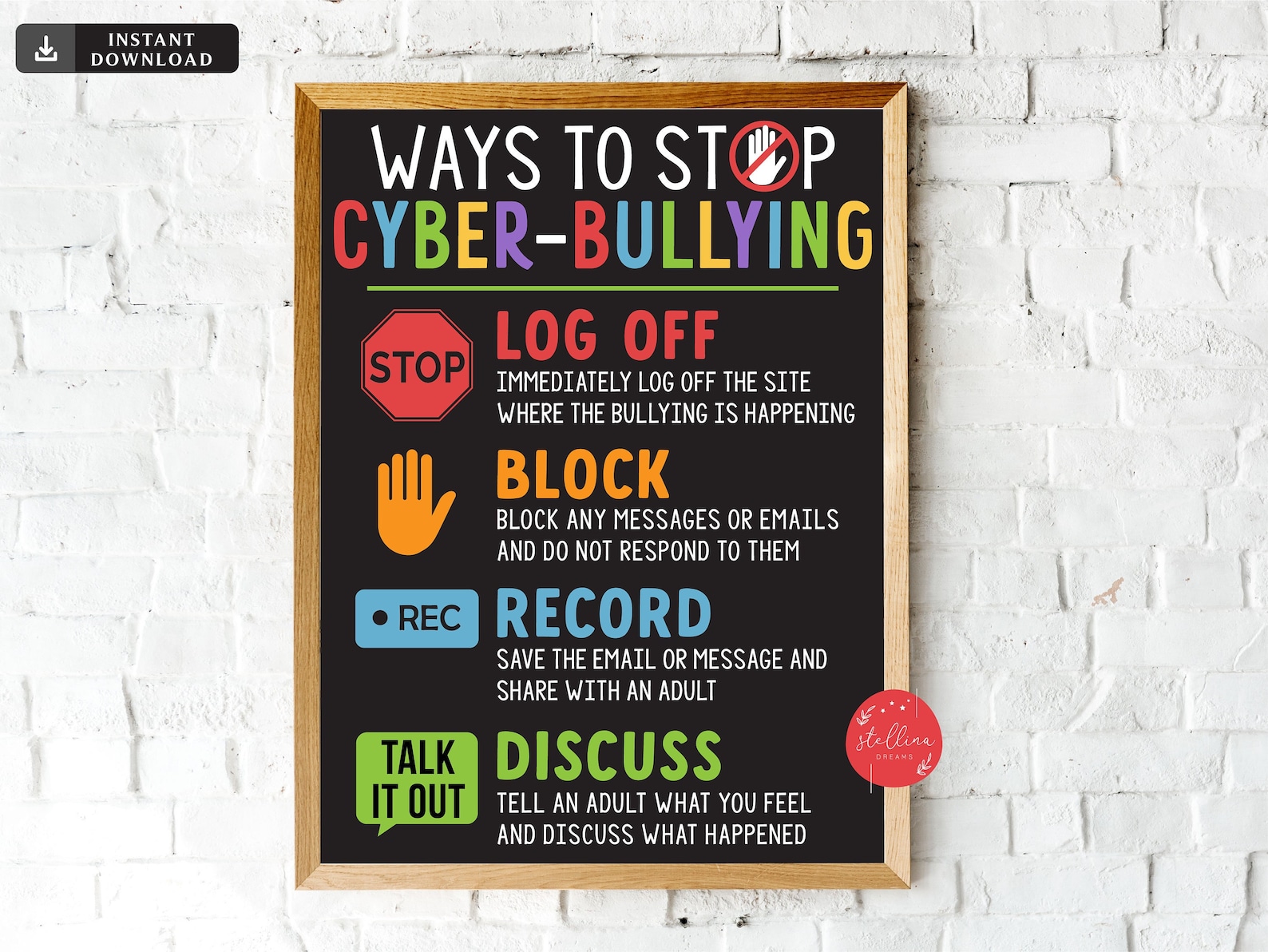Anti Cyber-bullying Poster Computer Lab School Sign Classroom - Etsy ...