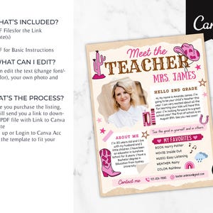 Editable Meet the Teacher Cowgirl Theme Classroom Newsletter Flyer ...