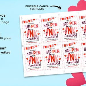Valentine’s Day Pen Gift Tags | You Just Hap-pen to Be Ink-credible ...