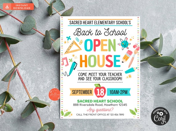 School Open House Flyer Printable PTA PTO Flyer School - Etsy UK