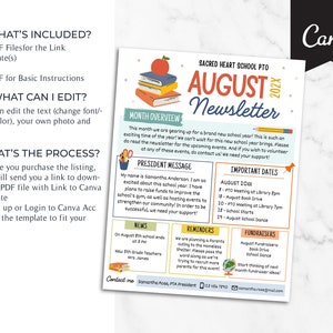 Editable Yearly Pto Pta Newsletter Template Set, Classroom Printable ...