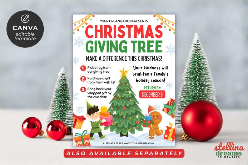 Giving Tree Tags Editable | Angel Tree Tags | Christmas Toy Drive ...