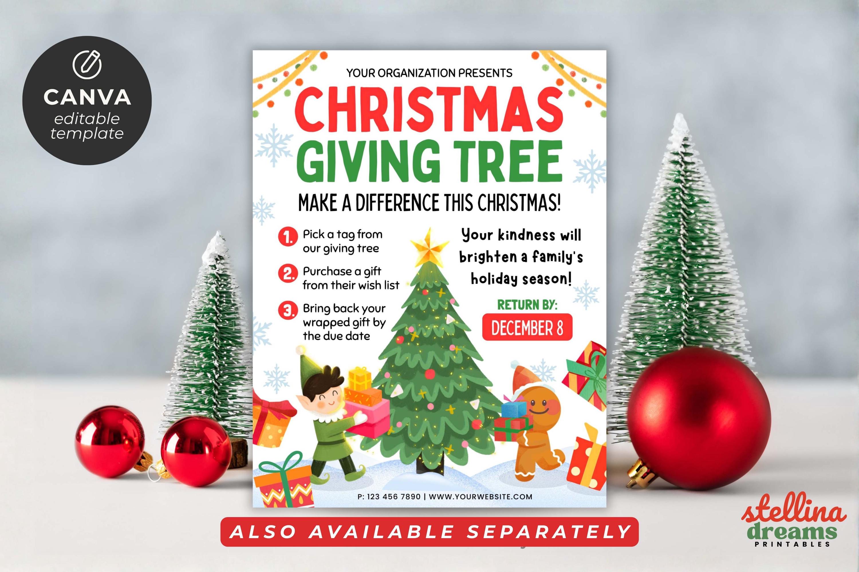 Giving Tree Tags Editable | Angel Tree Tags | Christmas Toy Drive ...