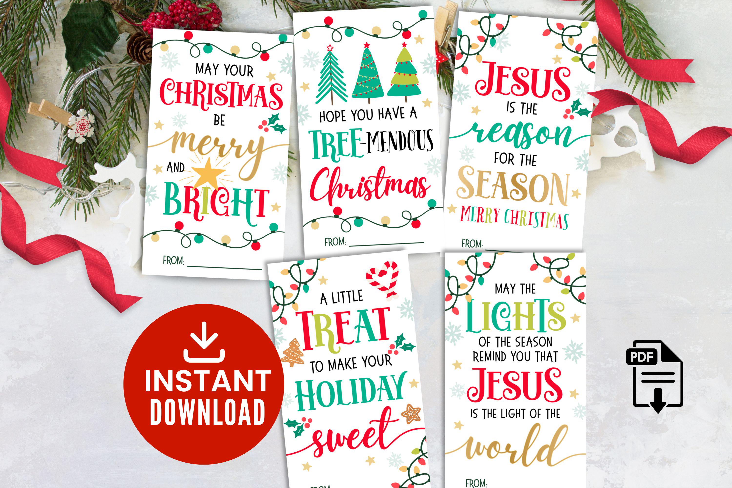 Christian Christmas Gift Tags Bundle | Religious Holiday Tags | Jesus ...