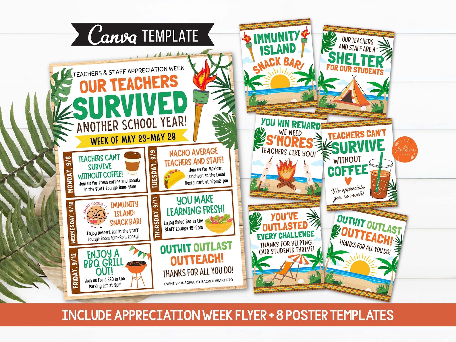 Editable Bundle Our Teachers Are Survivor Teacher Appreciation ...