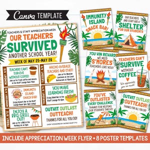 Editable Bundle Our Teachers Are Survivor Teacher Appreciation ...