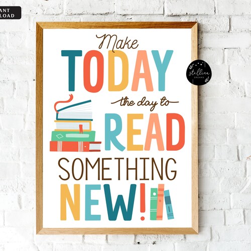 Reading Poster School Library English Classroom Printable - Etsy