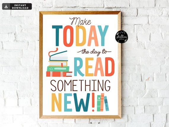 Reading Poster School Library English Classroom Printable - Etsy