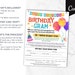 Editable Birthday Gram Flyer, School Fundraiser Template, Birthday ...