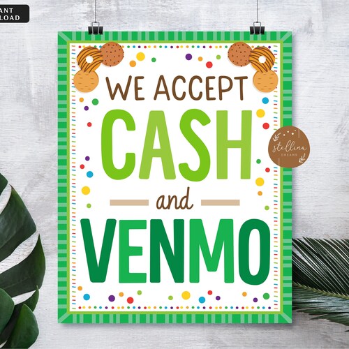 We Accept Payments Sign Cash Credit Paypal Venmo Fundraising - Etsy