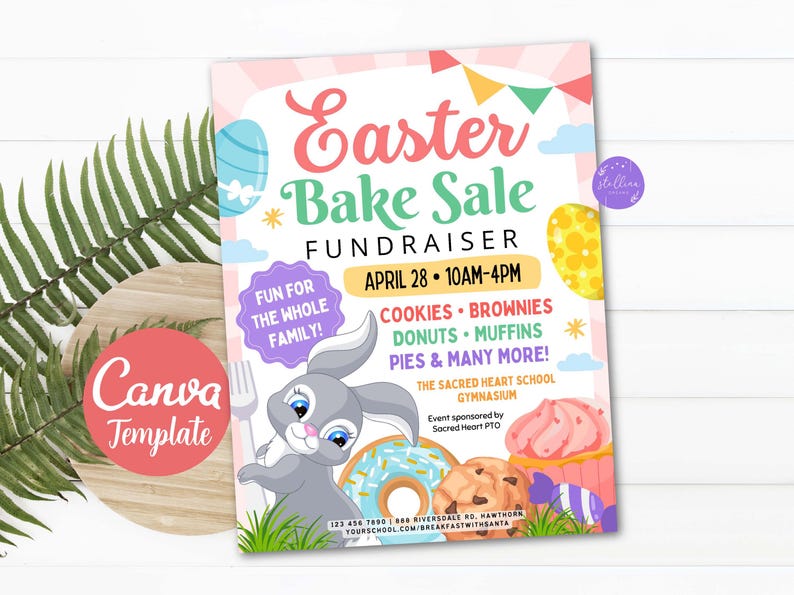 Editable Easter Bake Sale Flyer, Spring Fling Festival Flyer, Printable ...
