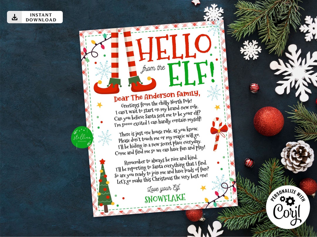 Elf Letter Template, EDITABLE Elf Arrival Letter, Elf Welcome Letter ...