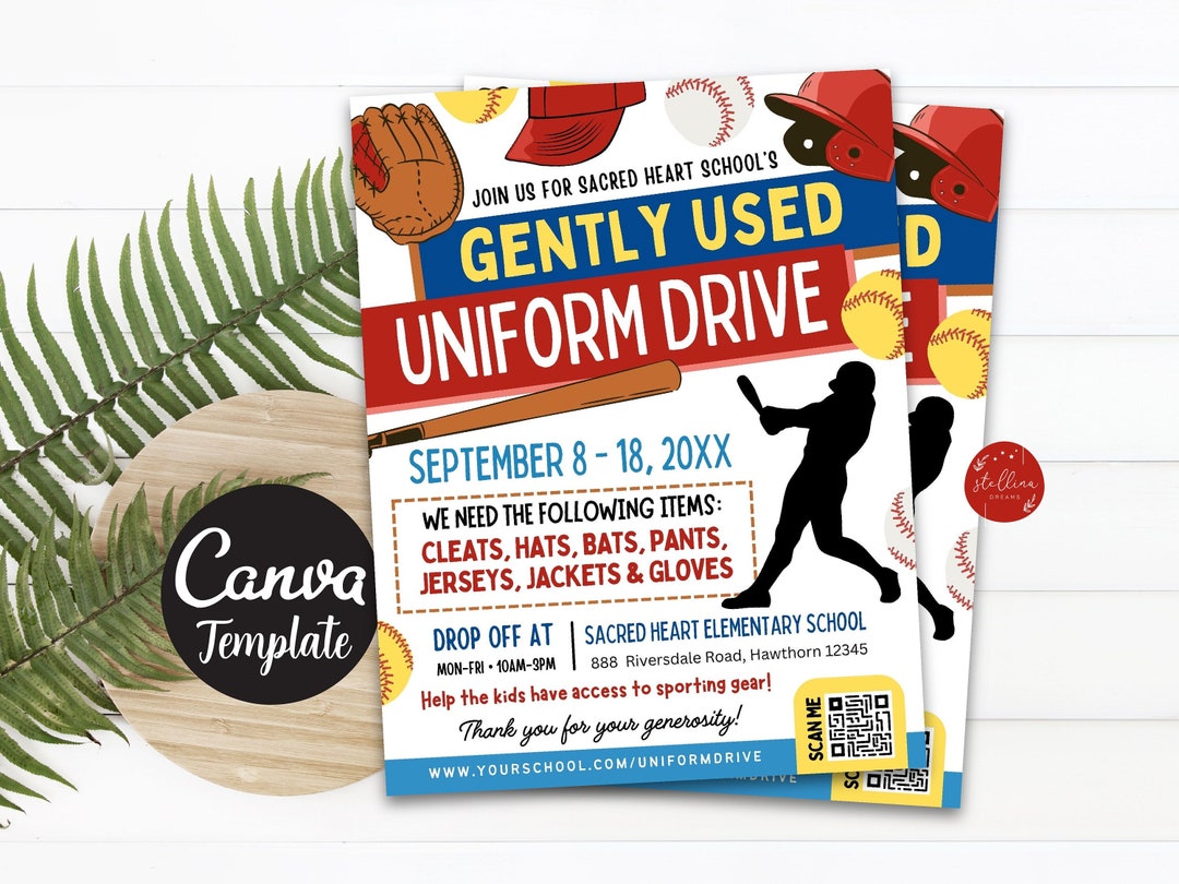 Used Uniform Fundraiser Flyer: Softball Baseball Team (CANVA Template ...
