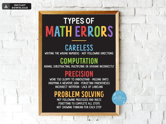 MATH Teacher Classroom Poster Printable Mistakes Math | Etsy